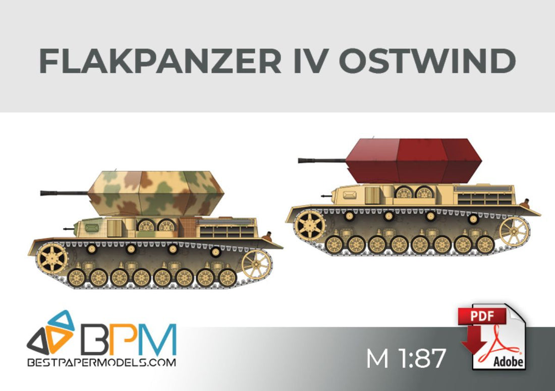 Flakpanzer IV Ostwind - Papercraft vehicle – Lobster's Papercrafts