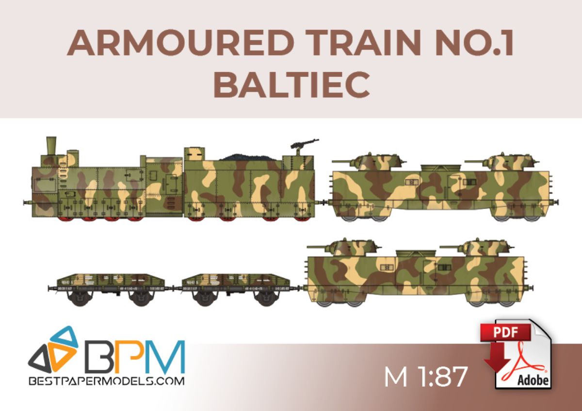 Armoured train No.1 Baltiec - Papercraft train – Lobster's Papercrafts