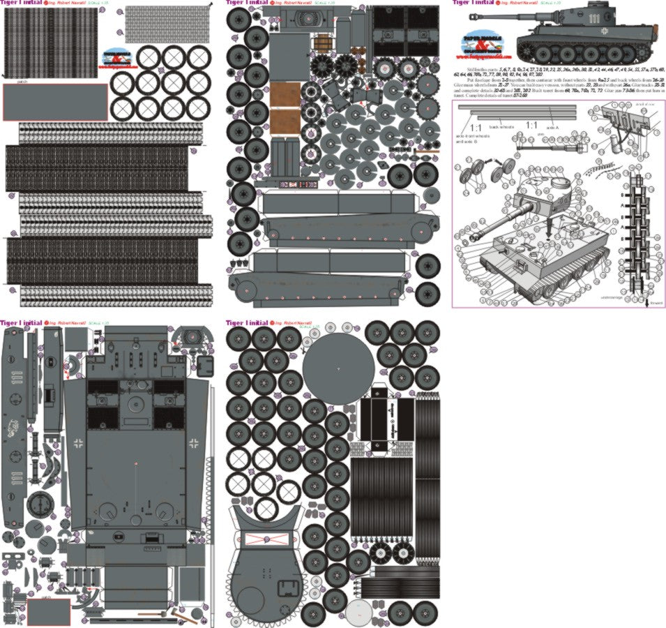 German heavy tank Tiger I - Papercraft vehicle – Lobster's Papercrafts