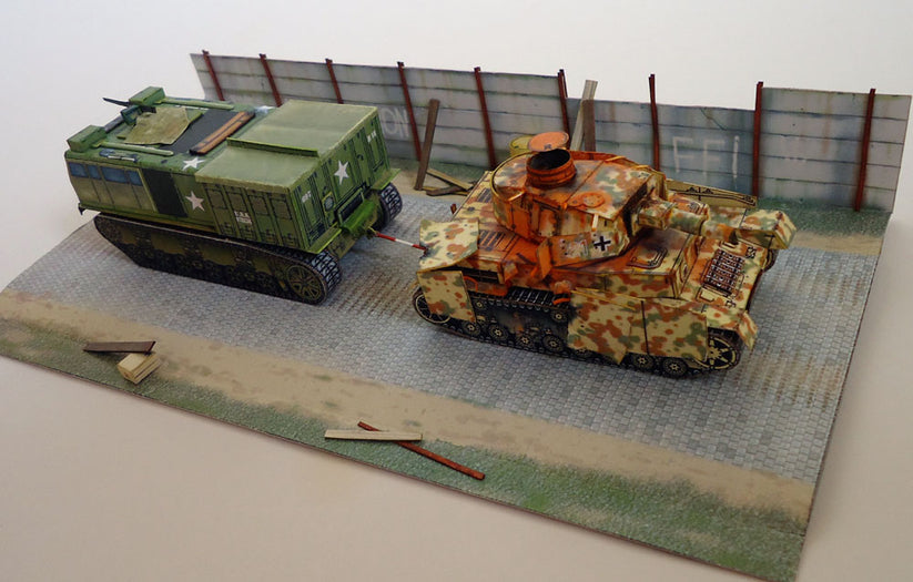 Diorama Falaise 1944 (M6HST+Panzer IV J) - Papercraft vehicle – Lobster ...