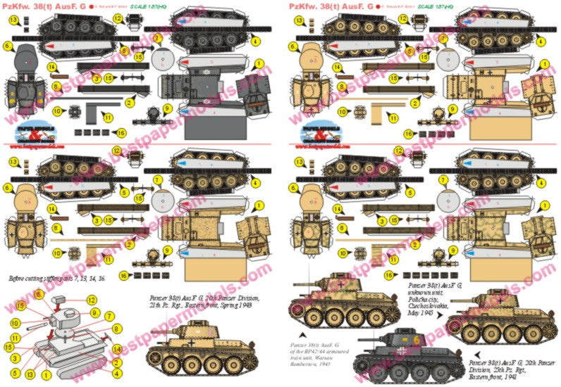 German tank Panzer 38G - Papercraft vehicle – Lobster's Papercrafts