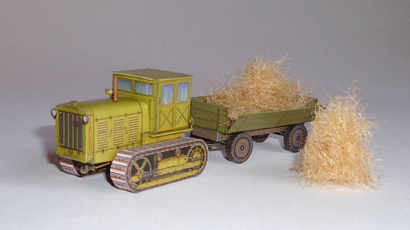 Soviet artillery tractor S-65 Stalinetz with trailer - Papercraft ...