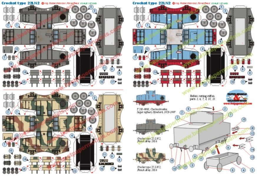 Crochat type 22 L N 2 locomotive - Papercraft train – Lobster's Papercrafts